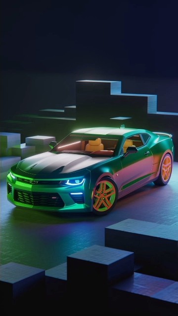 Building the World's Largest Camaro SS in Minecraft Ever! #shorts # ...