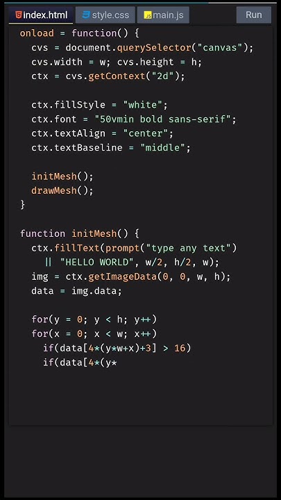 Create Text Into Particles with HTML Canvas | HTML5 Canvas Tutorial #shorts #coding #JavaScript ...
