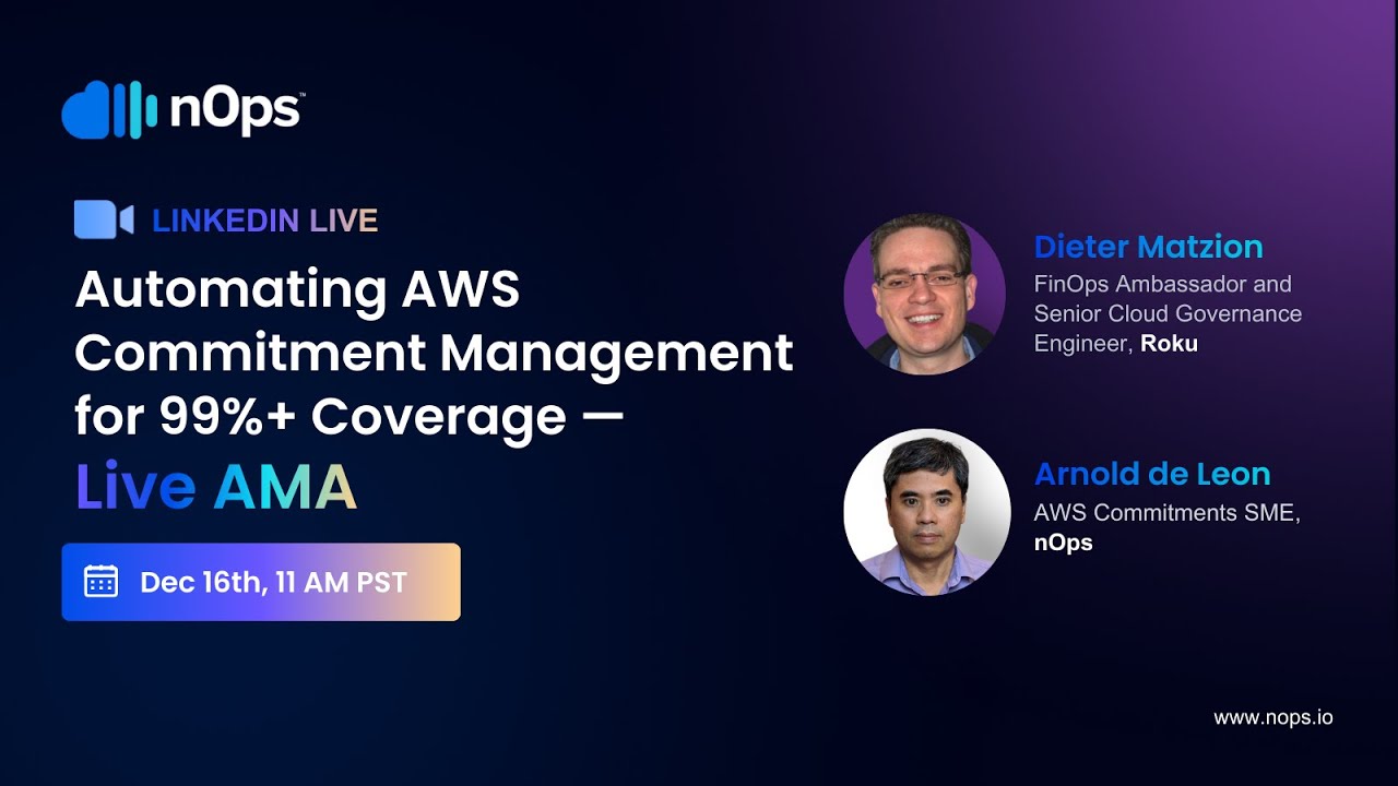 Automating AWS Commitment Management for 90%+ Coverage — Live AMA - YouTube