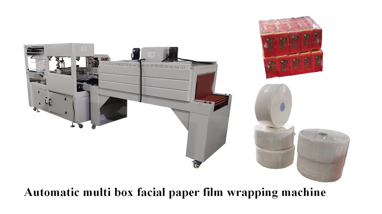 2rolls Double rolls maxi roll labeling shrink packing machine - YouTube