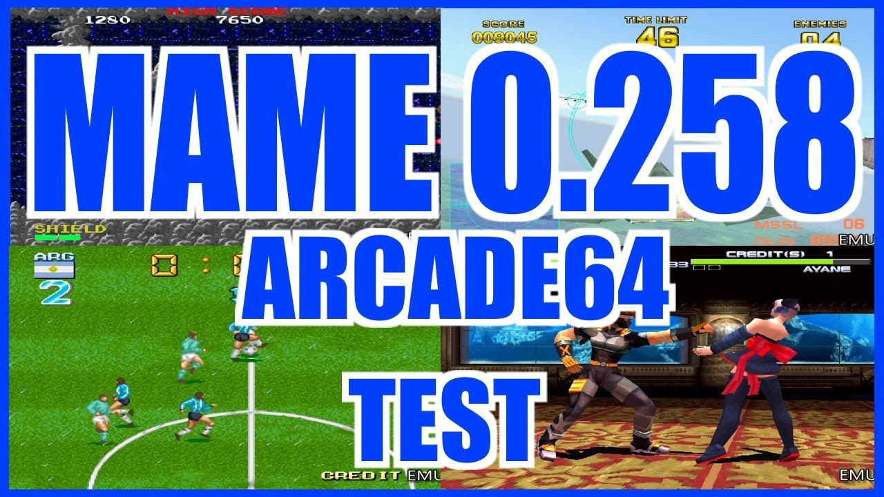 MAME 0.258 ARCADE64 TEST - YouTube