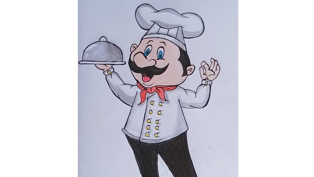 how to draw a master cheff #easy #stepbystep #drawing🖌️🎨👩‍🎨 #cartoon# ...