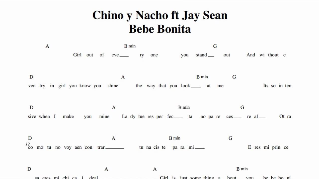 Chino y Nacho - Bebe Bonita Guitar Chords - YouTube