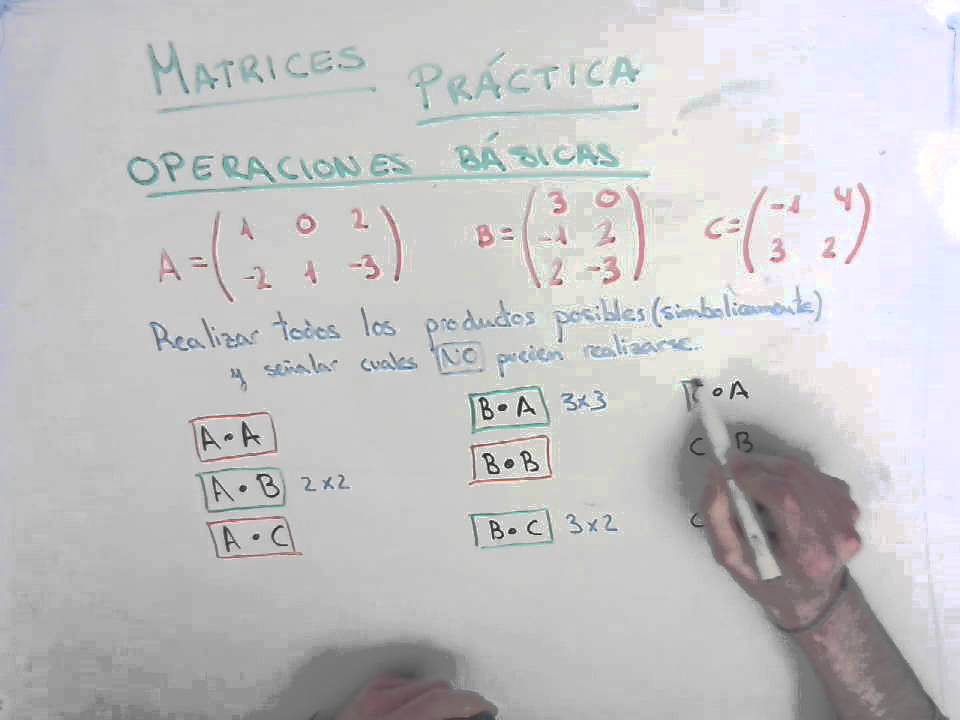 Realizar todos los productos posibles con estas matrices 2 - YouTube