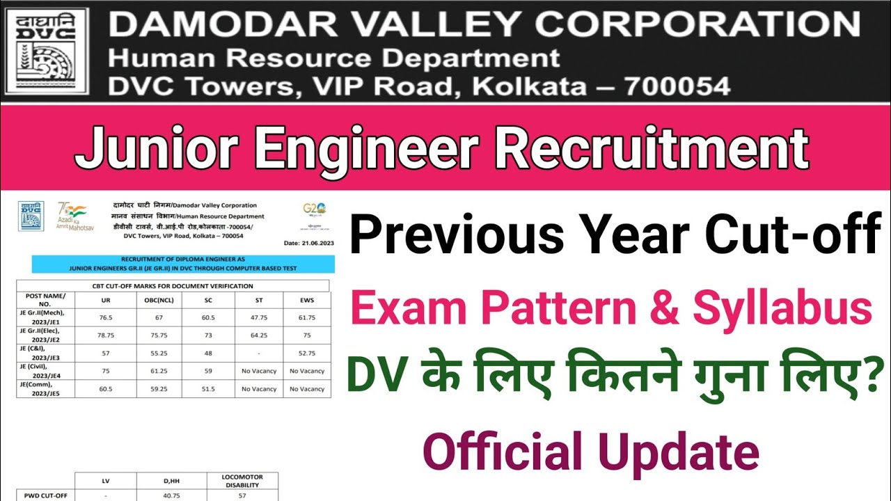 DVC JE Previous Year Cut-off||DVC JE Exam Pattern & Syllabus||Damodar ...