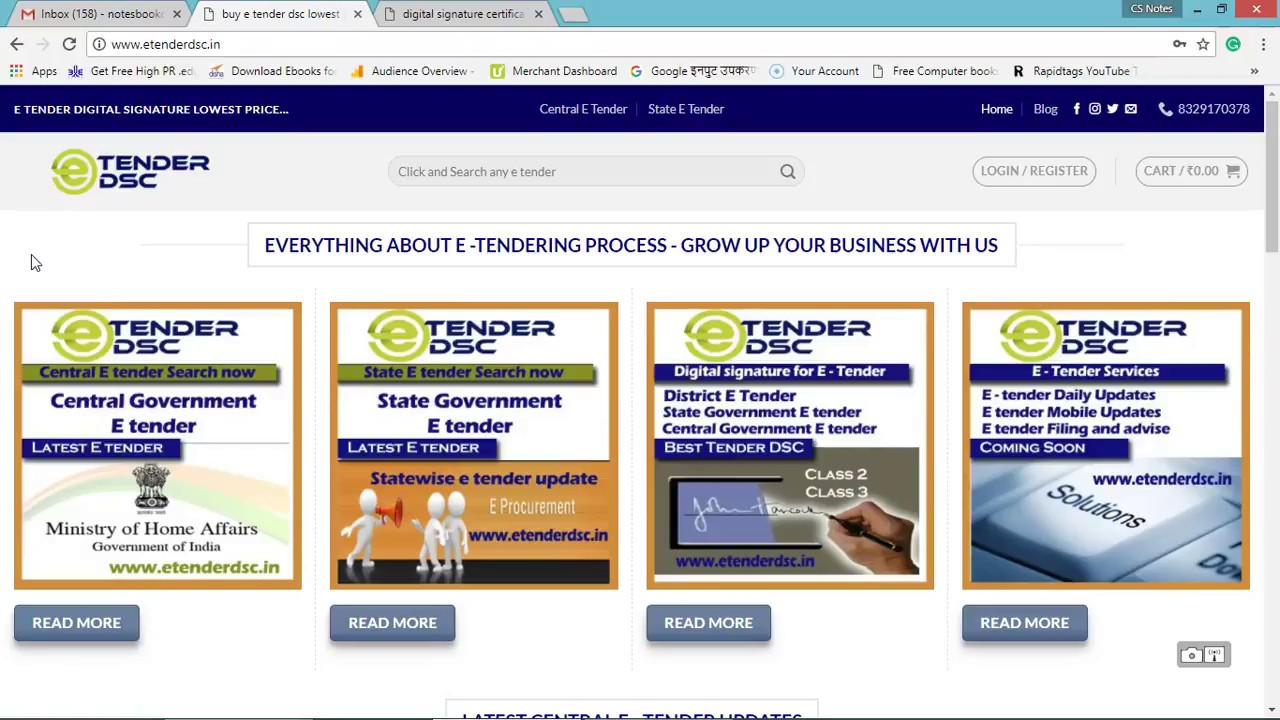 E tender dsc free tender updates news apply process digital signature ...