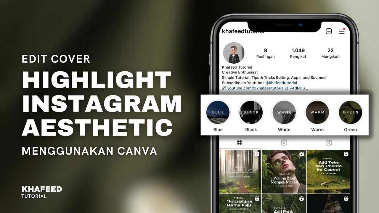 Cara Buat Cover Highlight Instagram Aesthetic Di Aplikasi Canva - YouTube