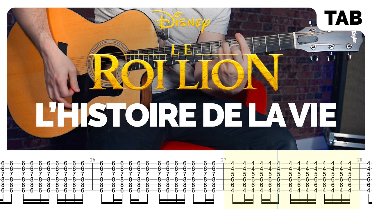 Le Roi Lion - L'histoire de la vie (Guitar Tab & Chords) | Lesson ...