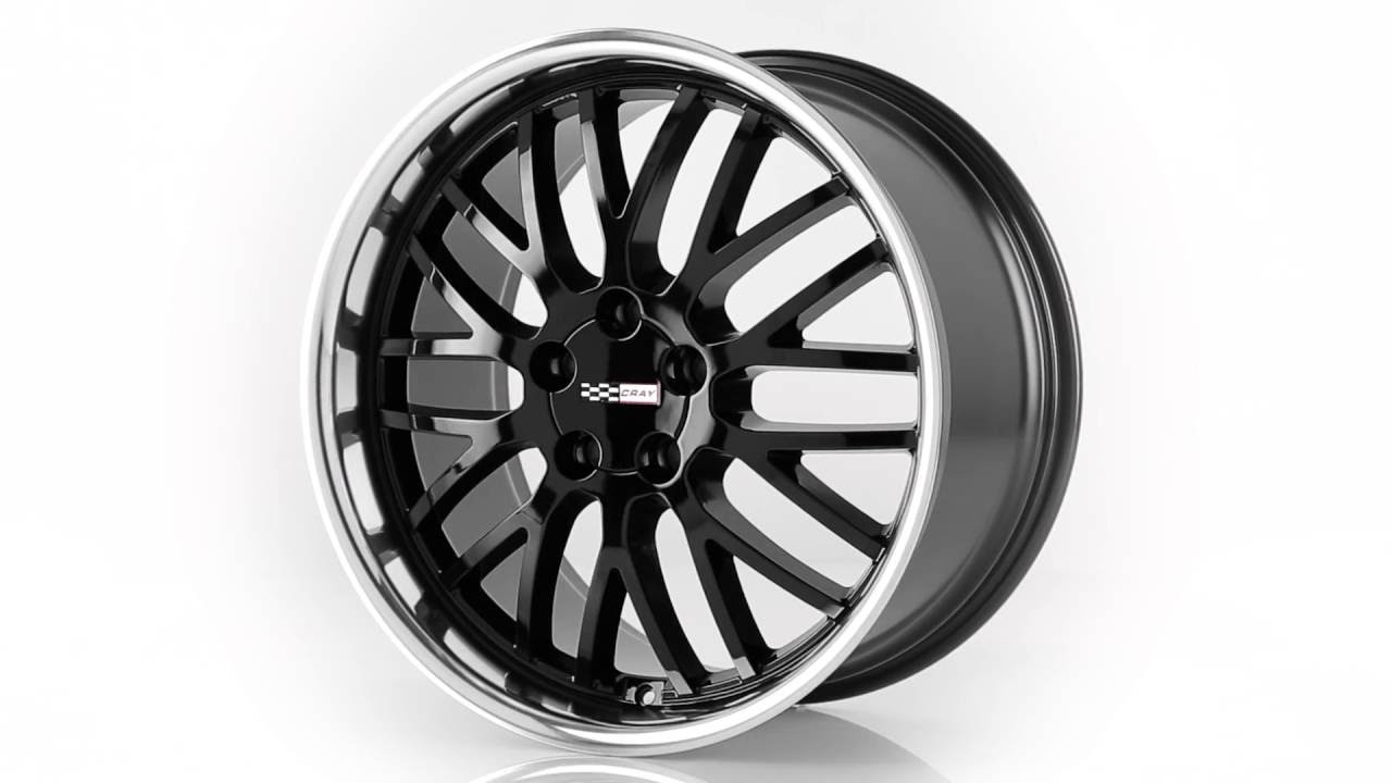 Cray Corvette Wheels Manta - Black Mirror Lip - YouTube