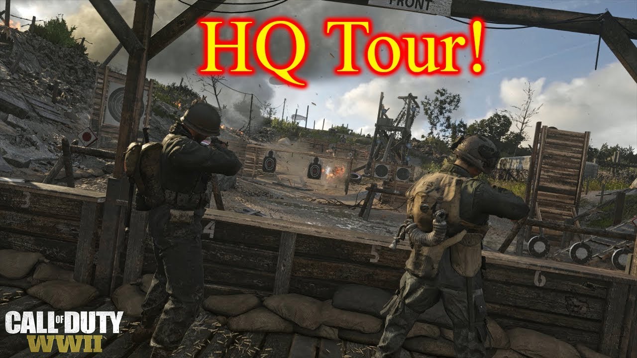 Call Of Duty WW2 - HQ Tour And Walkthrough! Theatre, 1v1 Pit, Prestige ...