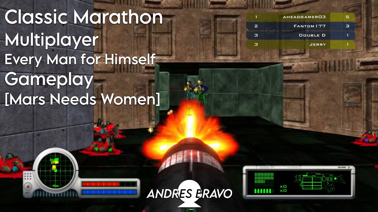 Classic Marathon (Bungie - 1994) - Multiplayer (EMFH) Gameplay - [Mars ...