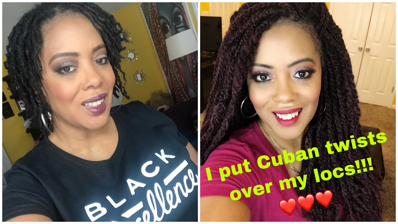 Cuban Twists over Locs - Easy Hair style - YouTube