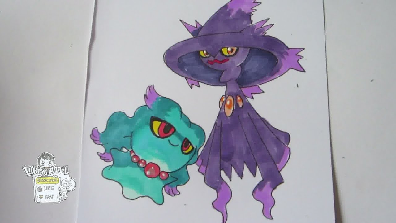 How to draw Pokemon: No.200 Misdreavus, No.429 Mismagius - YouTube