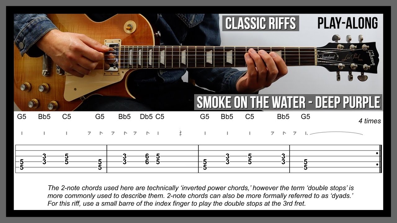 Smoke on the Water (TAB) - Classic Guitar Riffs - Deep Purple - YouTube
