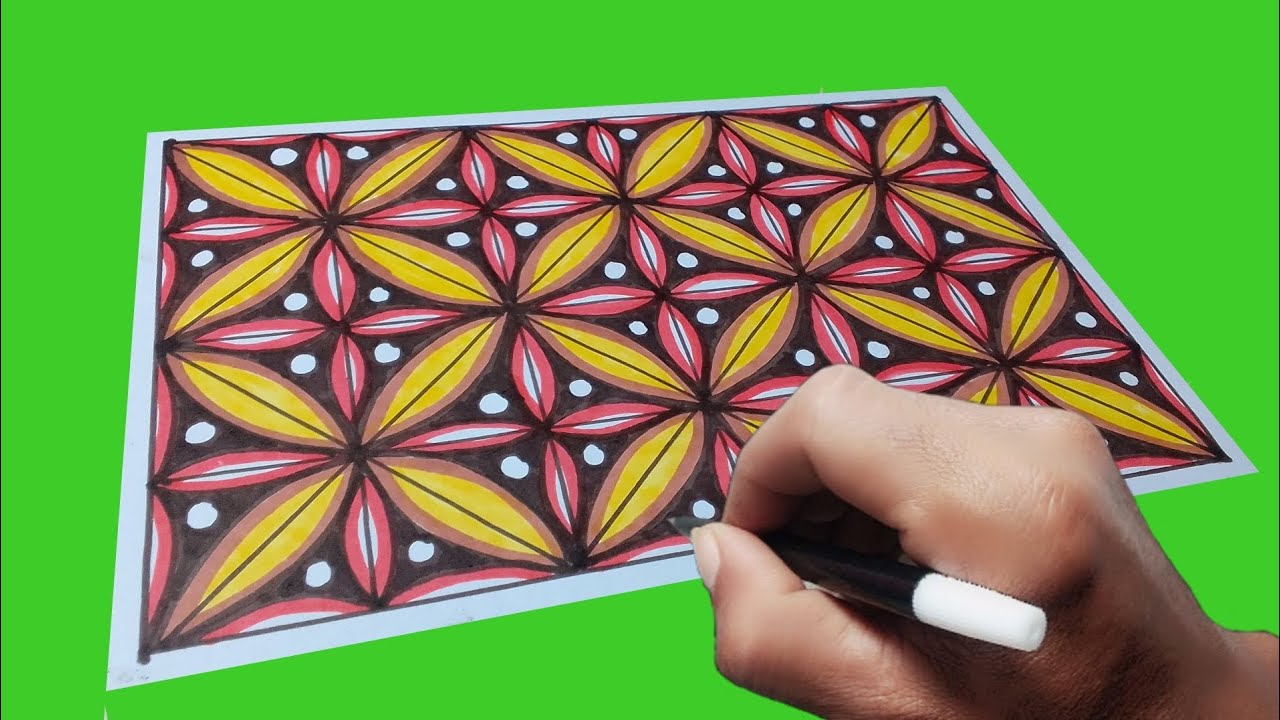 CARA MENGGAMBAR BATIK KAWUNG YANG MUDAH TAPI BAGUS. - YouTube