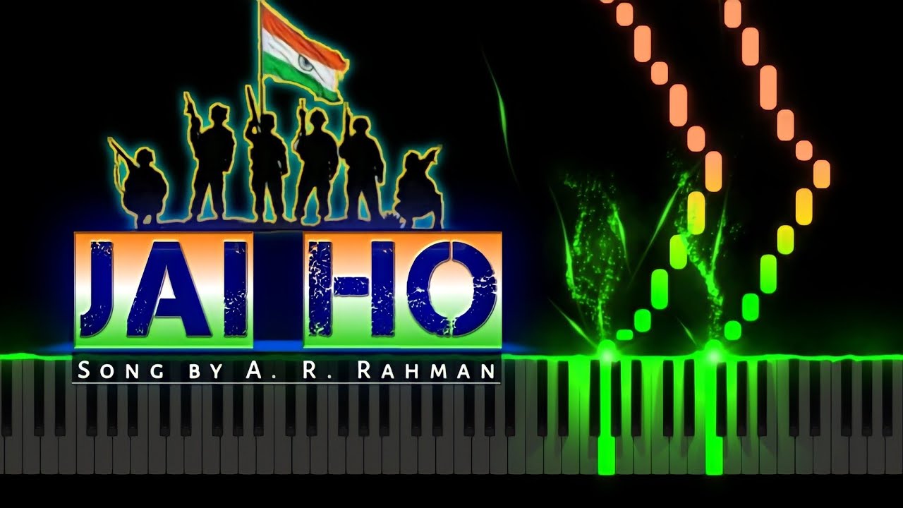 Jai Ho A R Rahman Piano Cover Light Effect Full song Piano Note keys ...