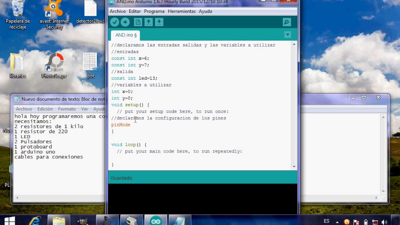 compuerta AND con arduino - YouTube
