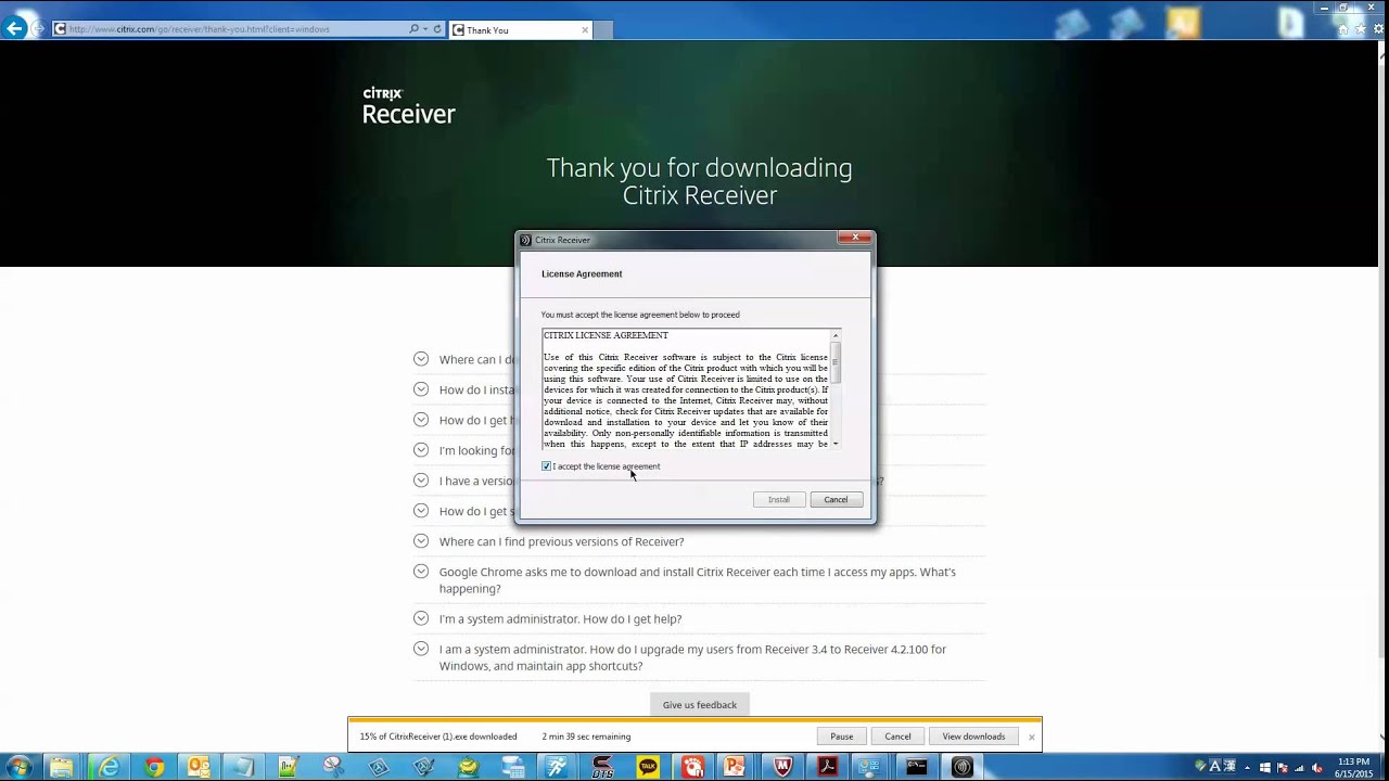 Citrix Receiver Installation - YouTube