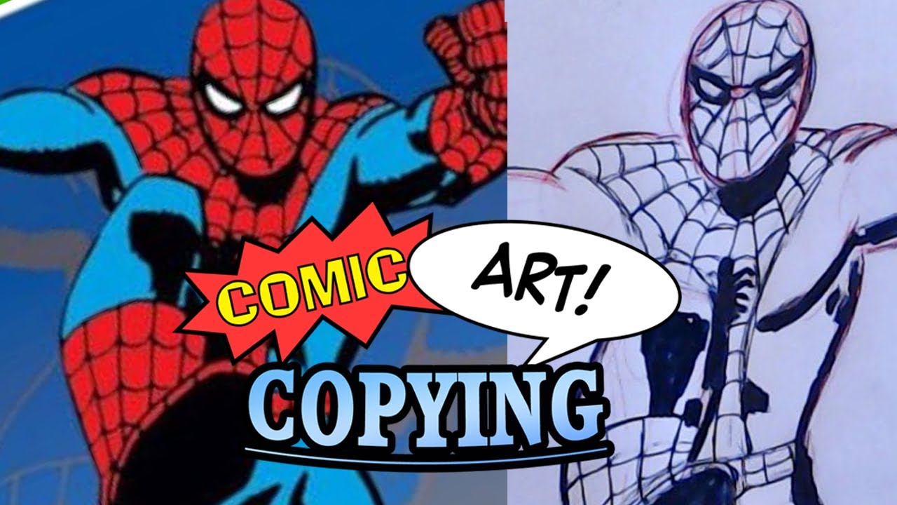 Copying Retro Spider-Man Art! | Comic Art Copying 17 - YouTube