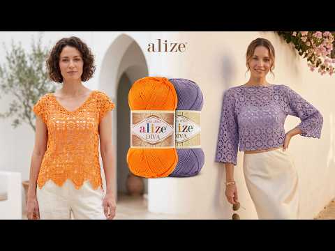Alize Diva ile Motifli Bluz