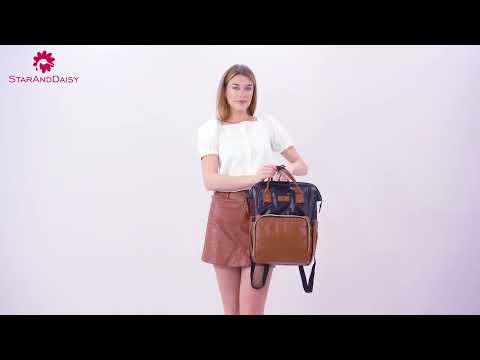 StarAndDaisy Mommy Voyage Premium Diaper Bag for Mothers Travel with Insulated Pocket- Black Brown