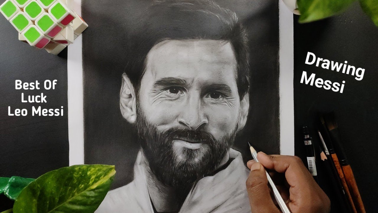 Drawing Lionel Messi||Best football player drawing||Best of luck ...