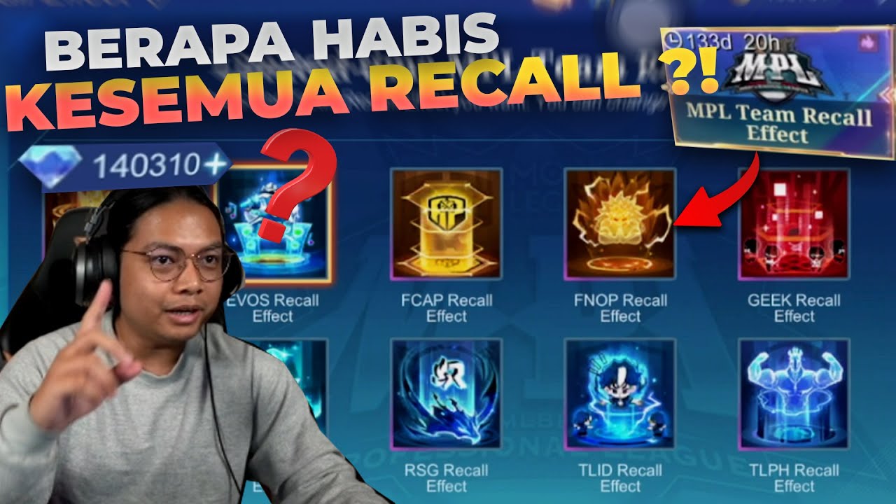 MPL TEAM RECALL EFFECT ! SPIN KESEMUA RECALL MPL !? COMETOPAPA MLBB ...
