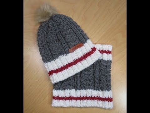 How to knit cowl or neck warmer Canadian toque set 3 to 10 years old ...