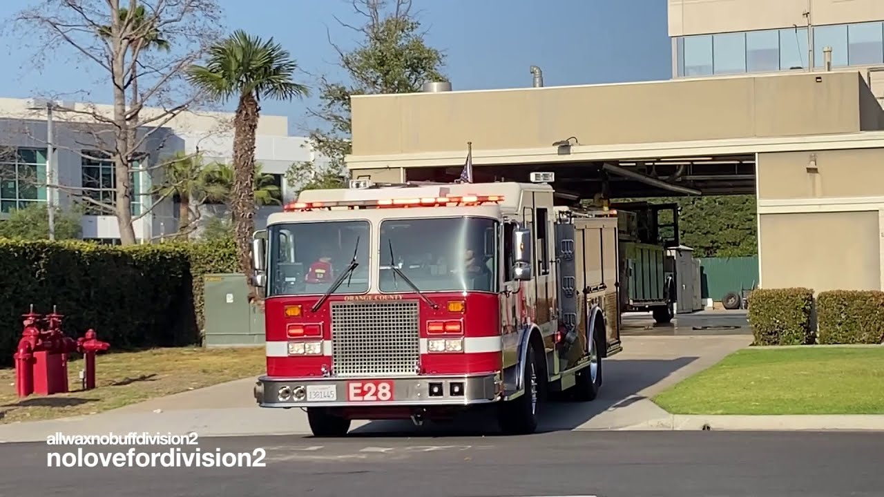 OCFA Engine 28 Responding - YouTube