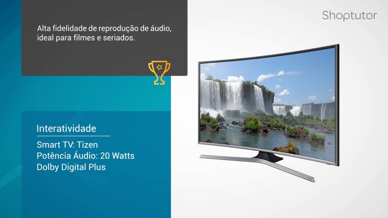 Smart TV Samsung UN40J6500AGXZD LED Full HD de 40 Polegadas Curva - YouTube