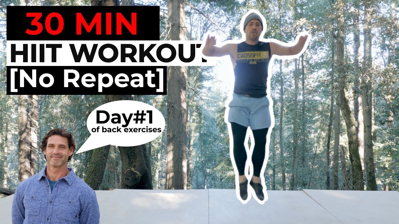 30 Min At Home HIIT Workout [No Repeat] + Back Exercises - YouTube