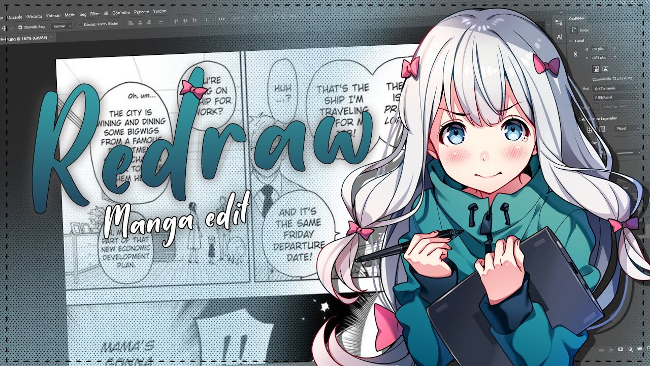 "Photoshop Manga Edit: Manga Redraw" - YouTube