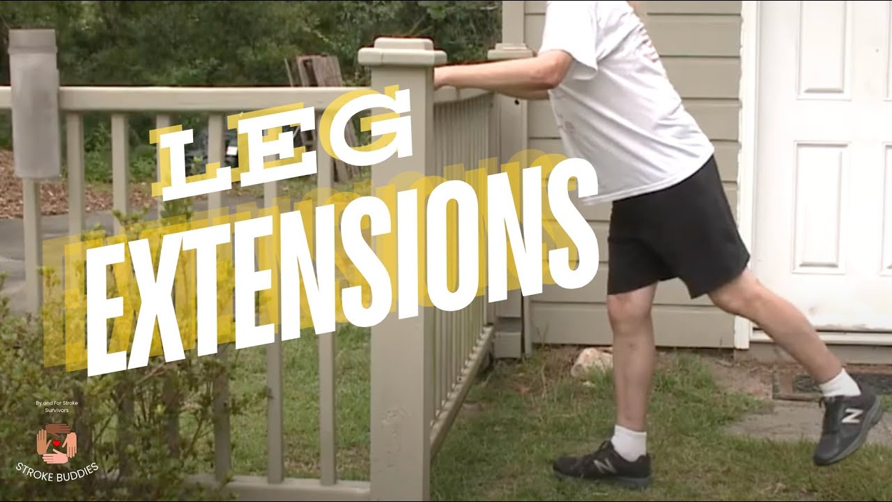 Improve Walking with Standing Leg Extensions Stroke Recovery - YouTube