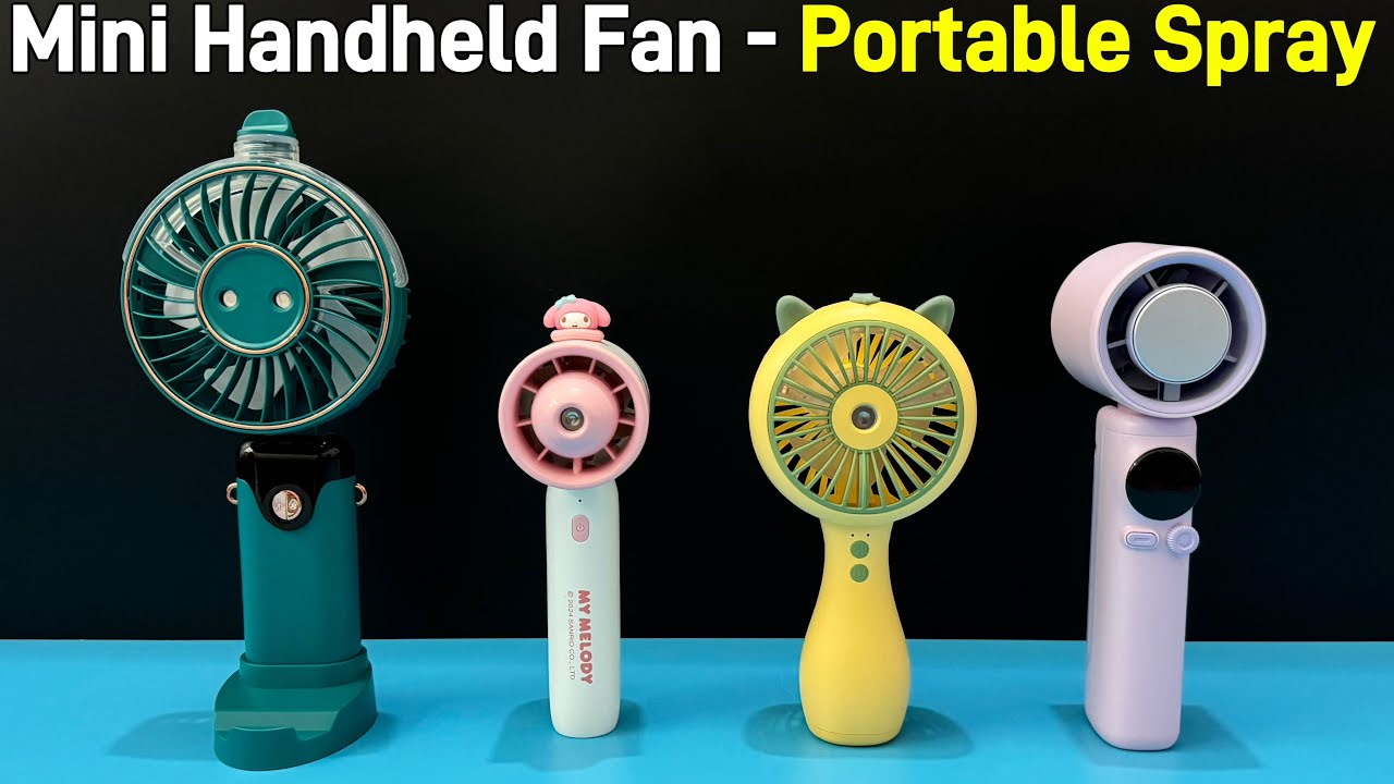 Mini Handheld Spray Fan - Portable Folding, Strong Wind And Spray ...