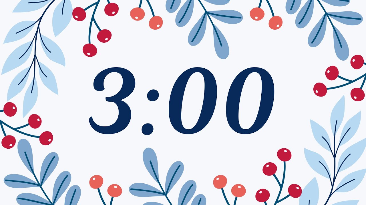 3 Minute Holiday Timer with Soft Jazz and Chime ° ⛄ - YouTube