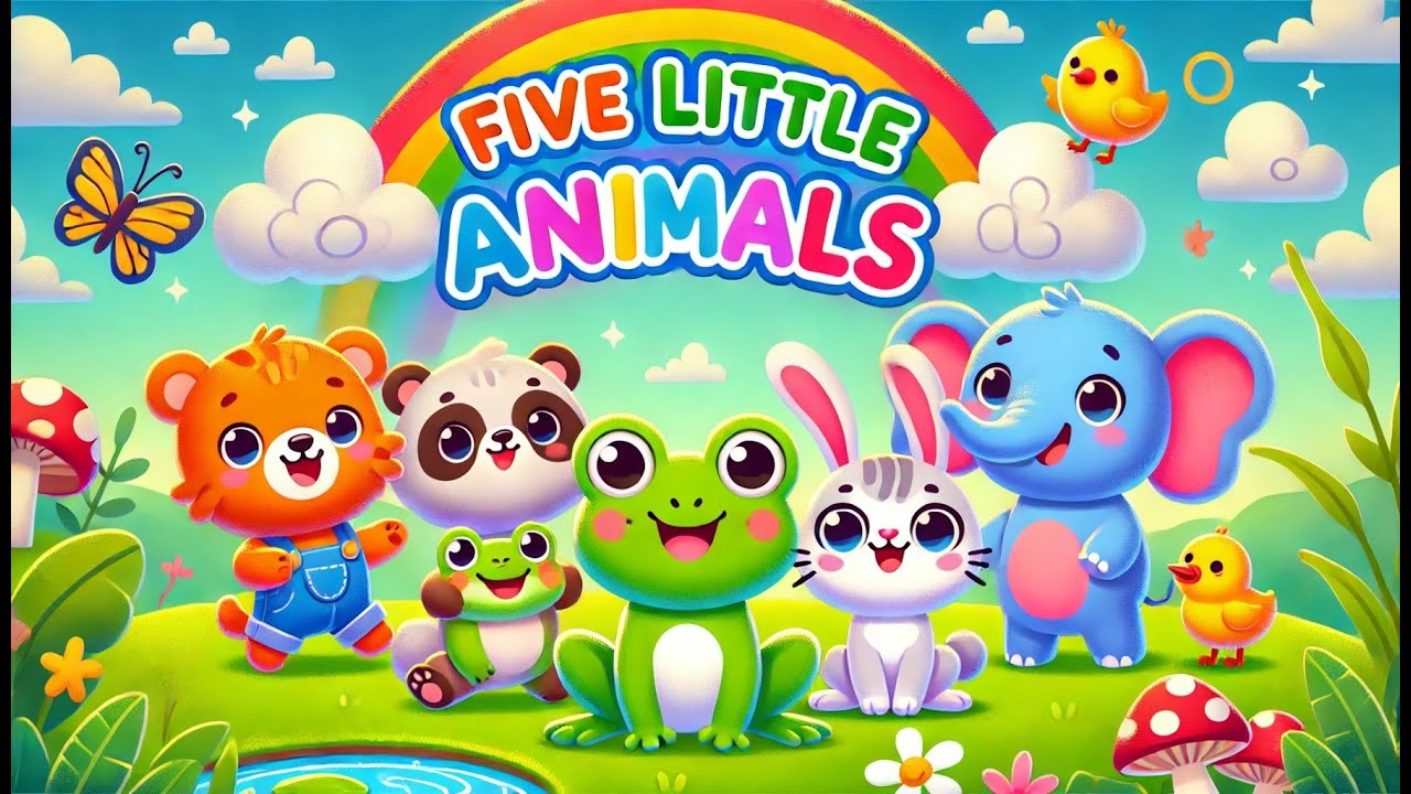 Five Little Animals 🐾 | Fun Kids Rhyme | Kuchu Muchu TV | Most Popular ...