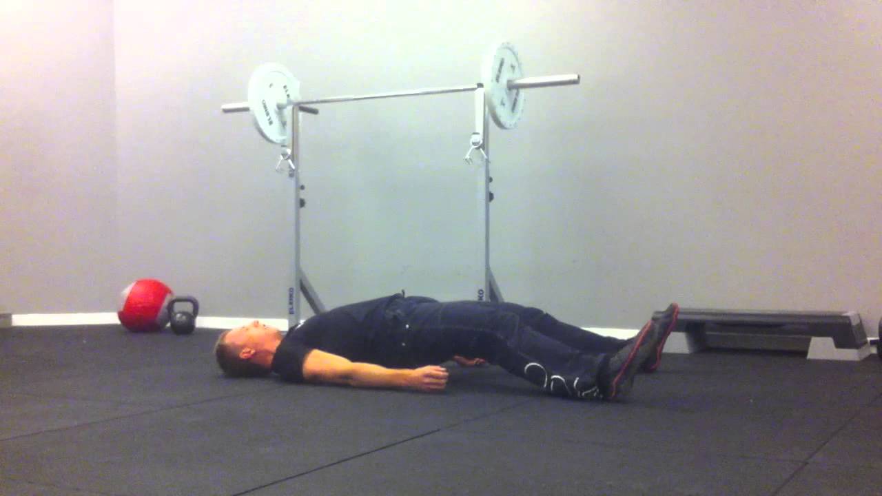 Glute bridge "V" walkout - YouTube