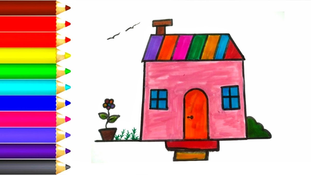 How to draw a Cute House for Kids easy Step by step Yaskidsdrawing ...