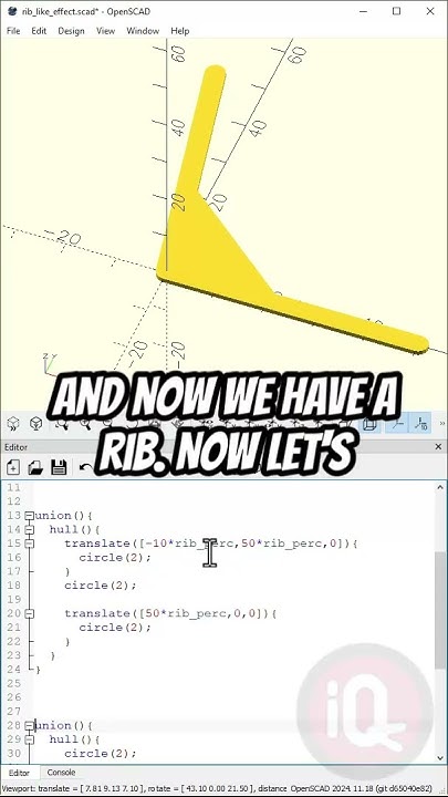openScad: use hulls to get a rib like effect #3dprinting #openscad #openscadtutorial - YouTube