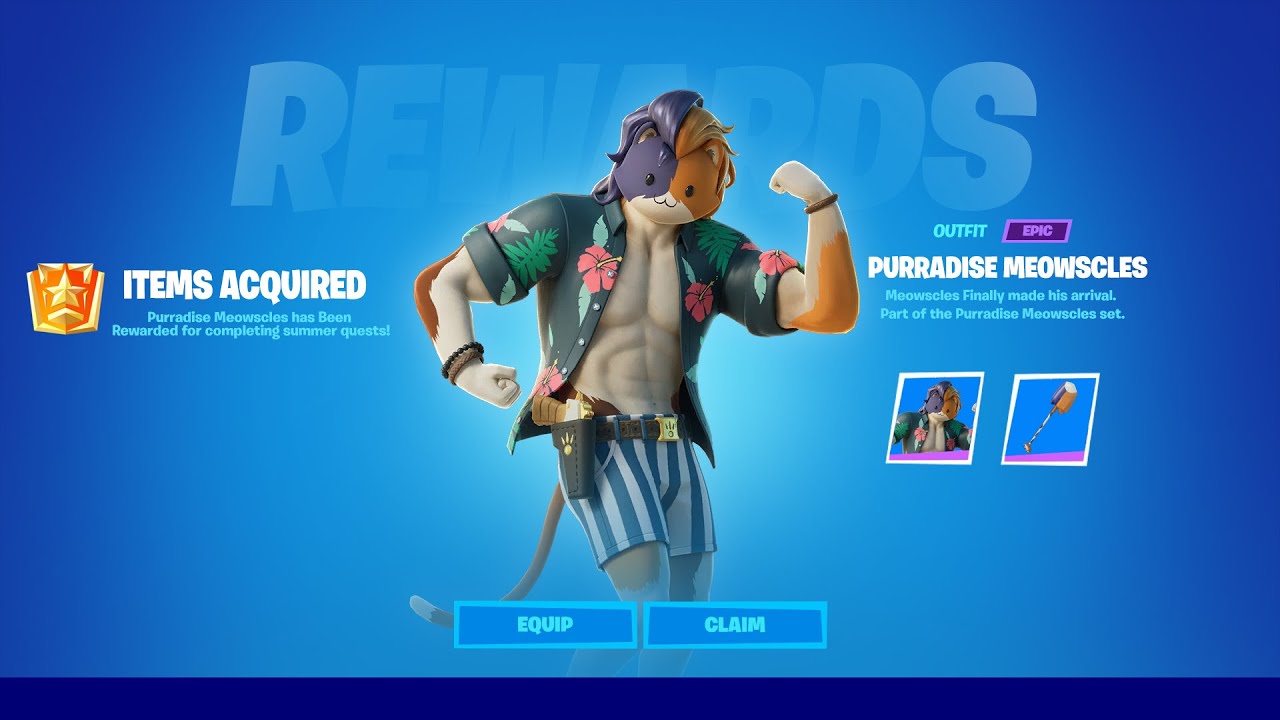 How to Unlock Purradise Meowscles (Fortnite Summer Escape Quests) - YouTube