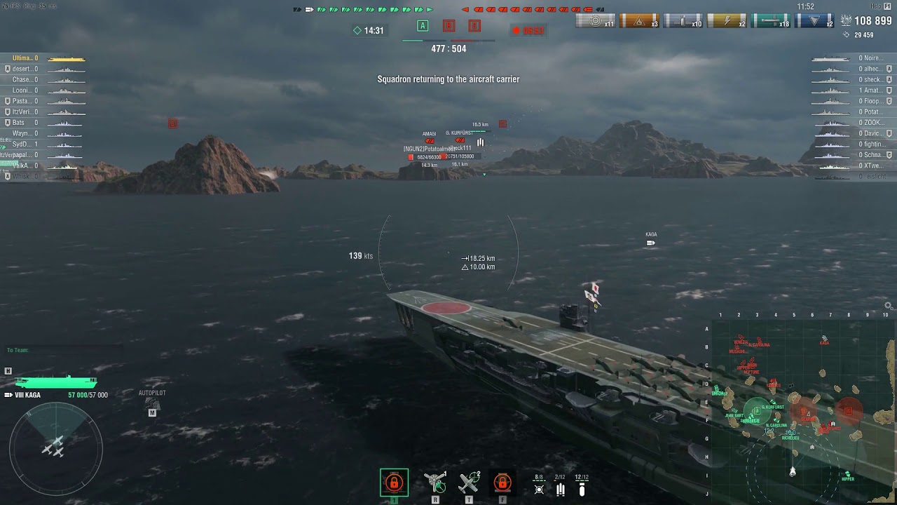 Kaga T8 IJN CV | 211k Damage, 3 Kills, Bottom Tier | World of Warships ...