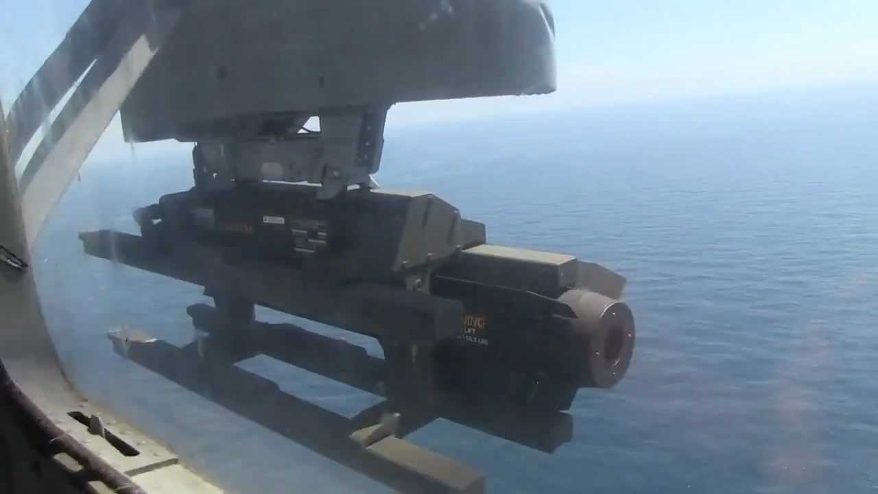 Hellfire Missile Fired From Seahawk Helicopter - YouTube