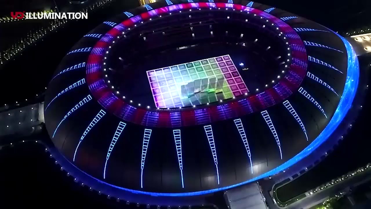 Olympic Stadium LED Transparent Glass Media Facade Screen Lighting ...