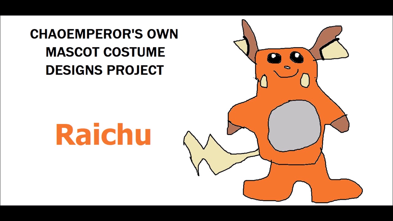 My Own Design For A Mascot Costume: Sheldon The Raichu (Pokemon Red ...