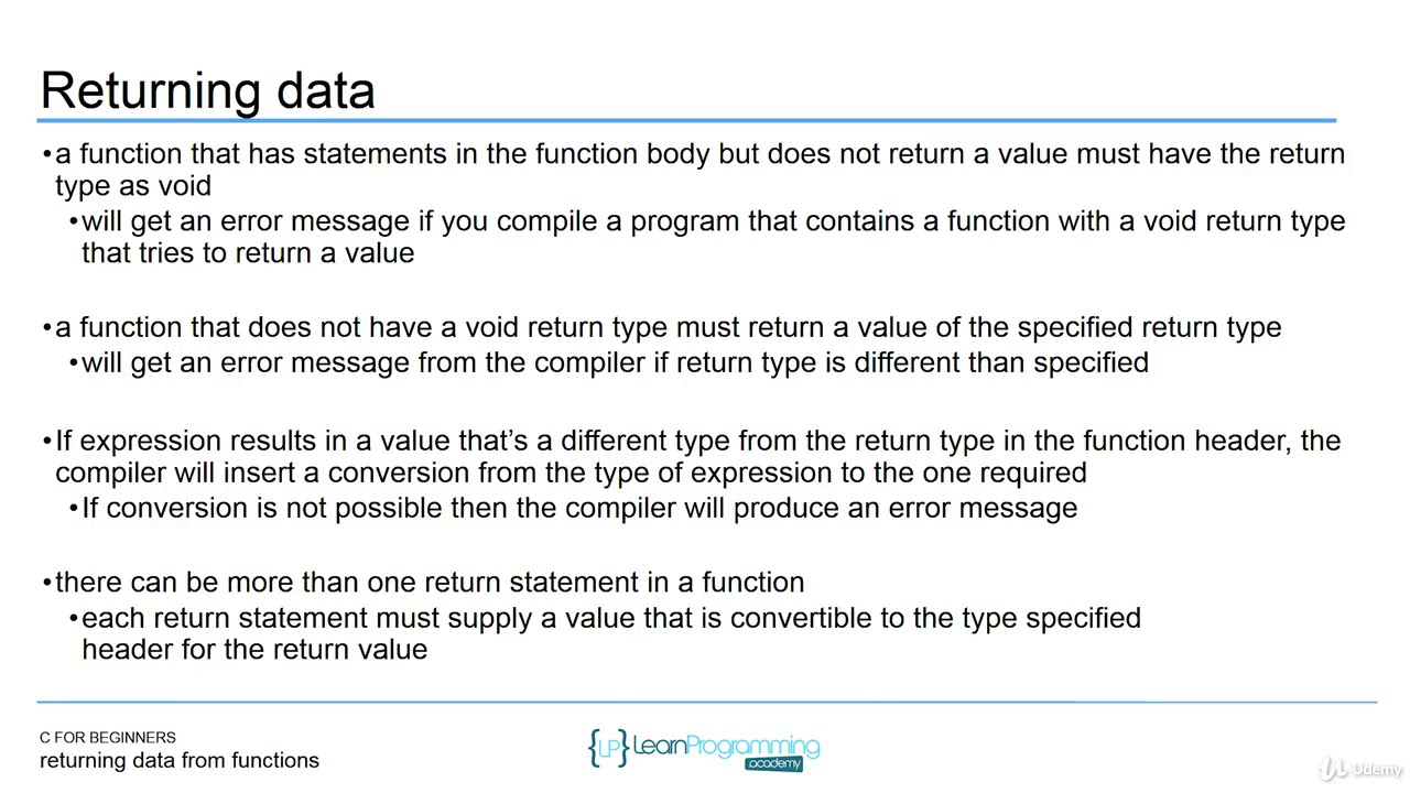 4 Returning data from functions - YouTube