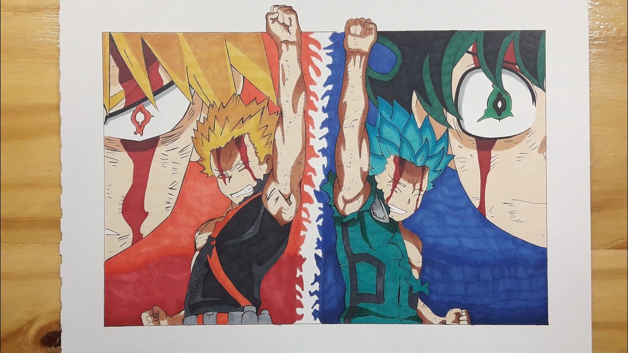 Como Dibujar a DEKU Y KACCHAN Facil paso a paso - How to draw DEKU Y ...