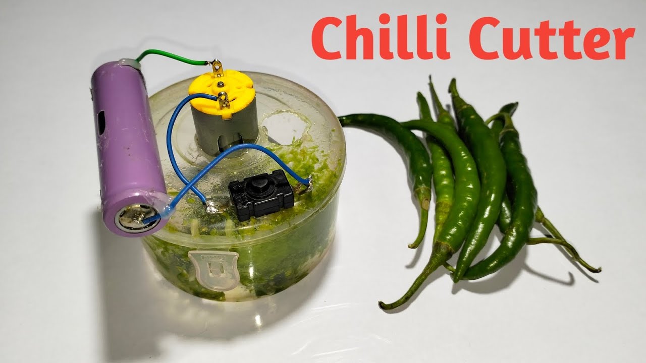 Mini Chilli Cutter At home || DC motor se Powerful Chilli Cutter ...