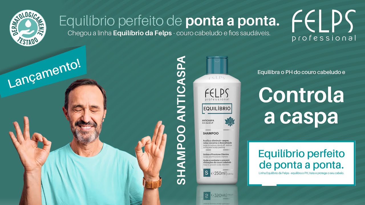 Passo a Passo Shampoo Anticaspa Equilíbrio - Felps Professional - YouTube