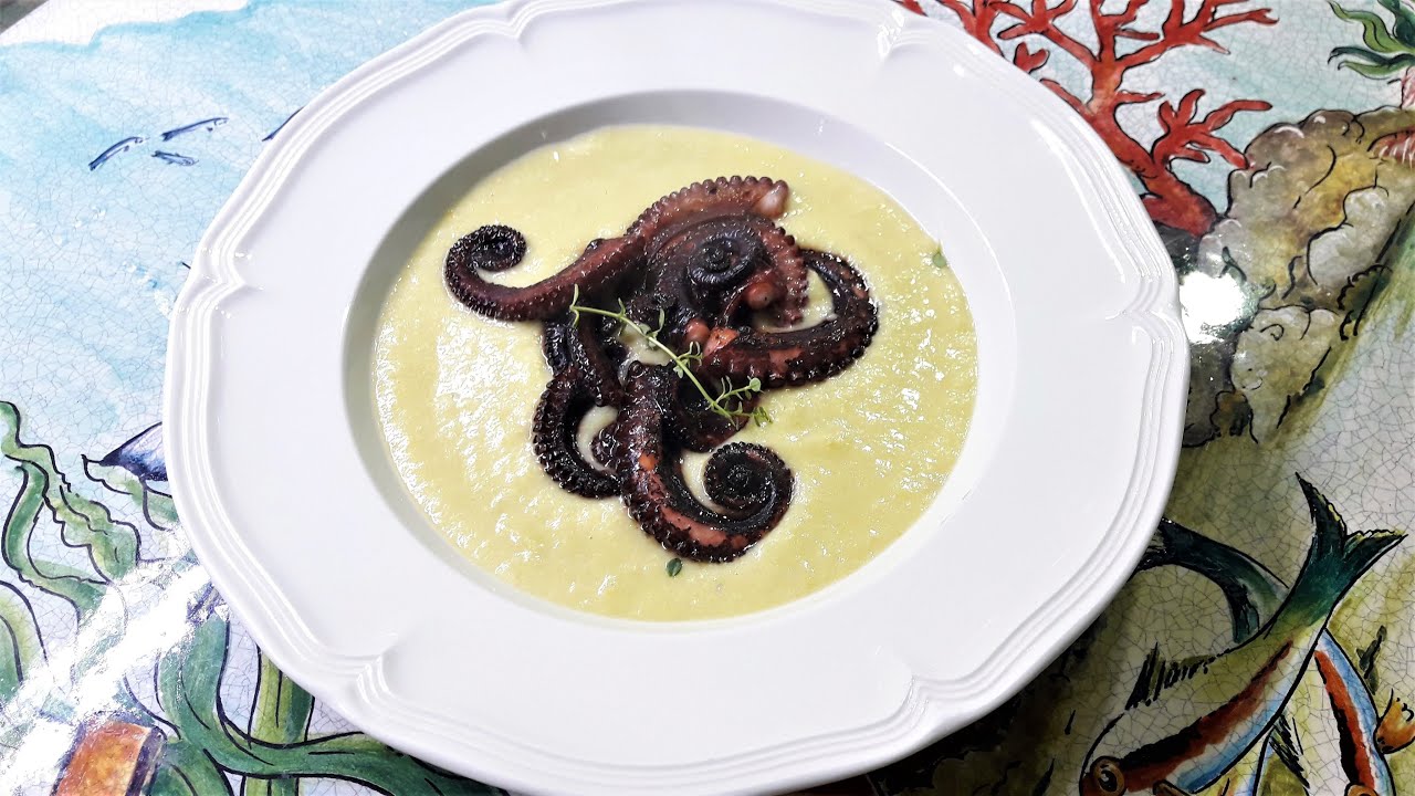 Polipetto tostato su vellutate di porri - YouTube