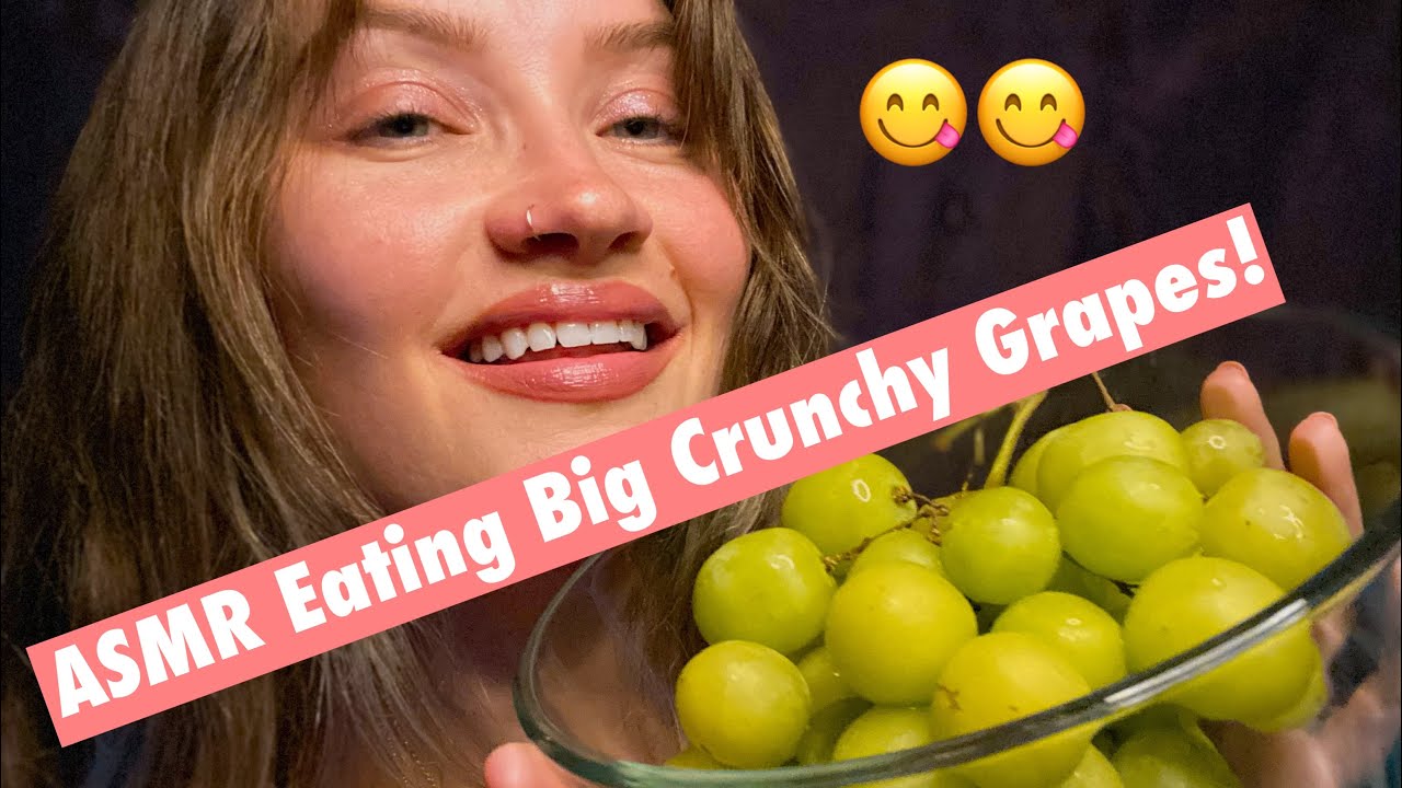 ASMR Eating Big Crunchy Juicy Grapes !! + Whispering - YouTube